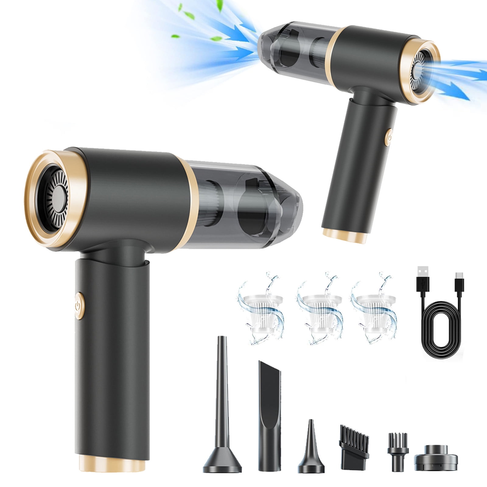 Matoen Wireless Compressed Air Duster & Car Vacuum 2 in 1, Portable ...