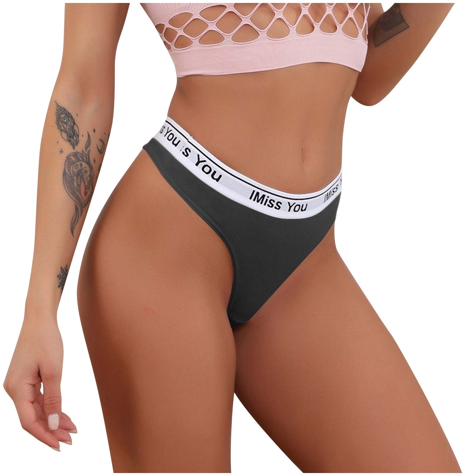 Matoen Womens Underwear Cotton High Cut String Bikini Panties Low Rise