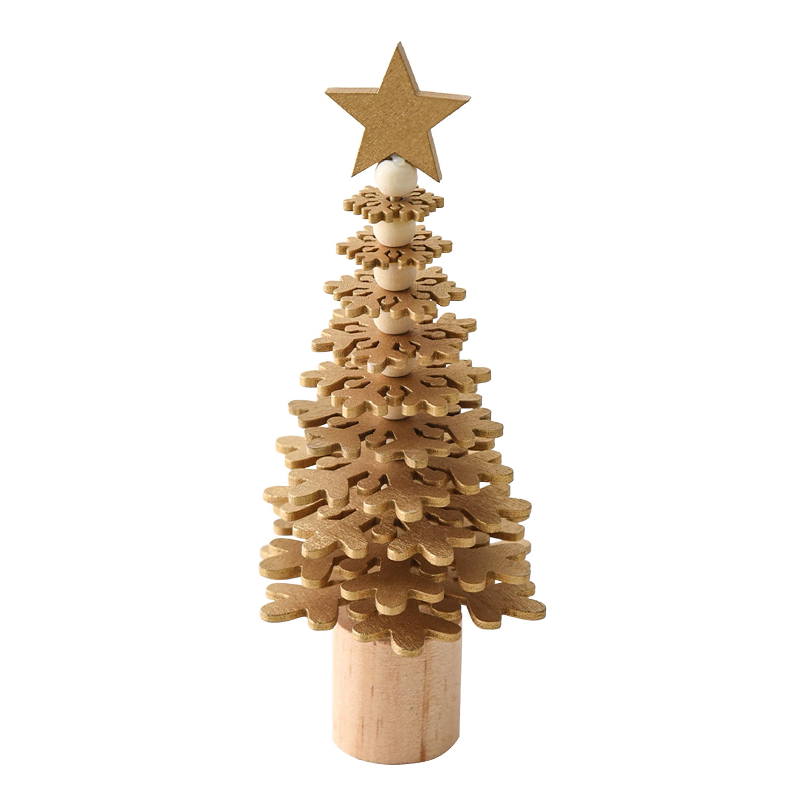 Matoen Wooden Christmas Tree Tabletop Handmade Wood Trees Artificial ...