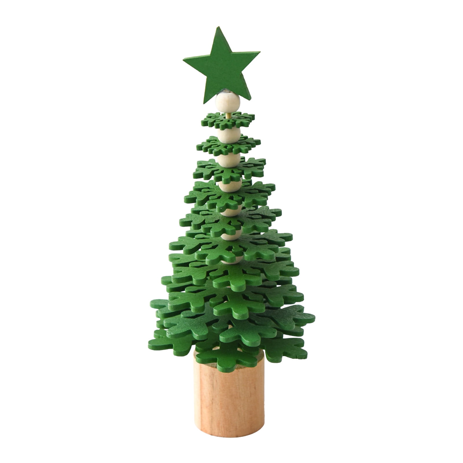Matoen Wooden Christmas Tree Tabletop Handmade Wood Trees Artificial ...