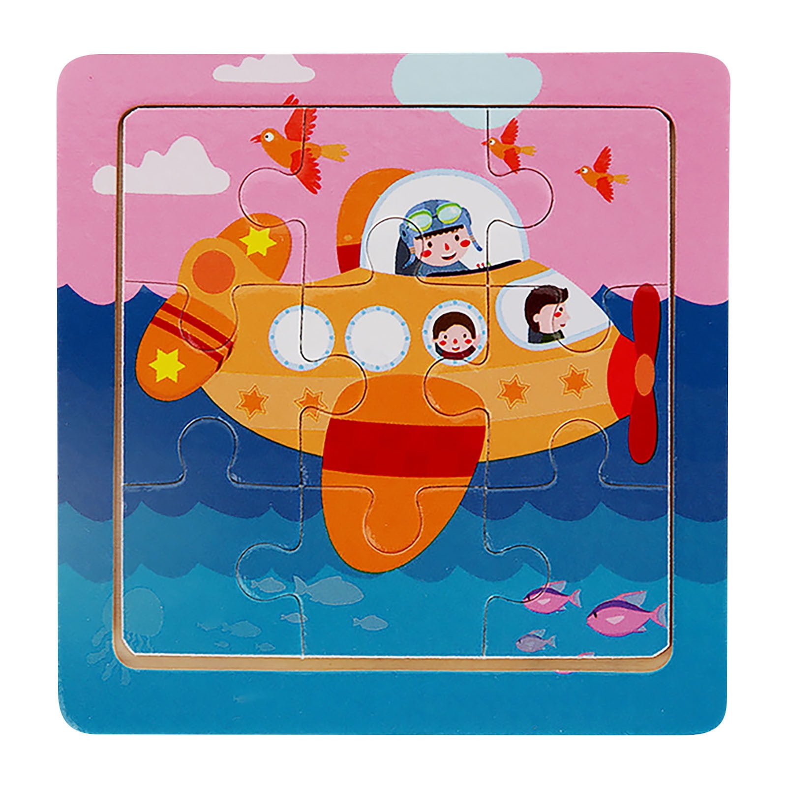 Matoen Wooden Jigsaw Puzzles for Toddlers Ages 3-7, 9 Pieces Preschool ...