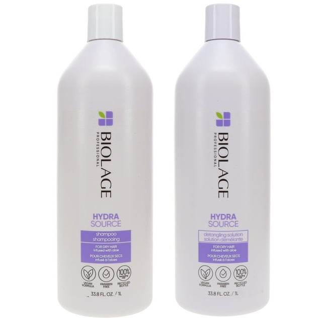 Matrix Biolage Hydrasource Shampoo & Detangling Solution, 33.8 oz each ...
