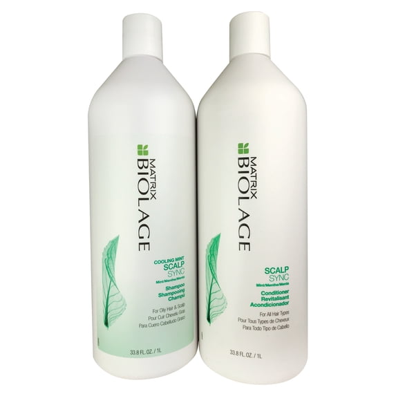 Matrix Biolage Scalp Sync Mint Shampoo & Conditioner Duo Liter 33.8 oz ...