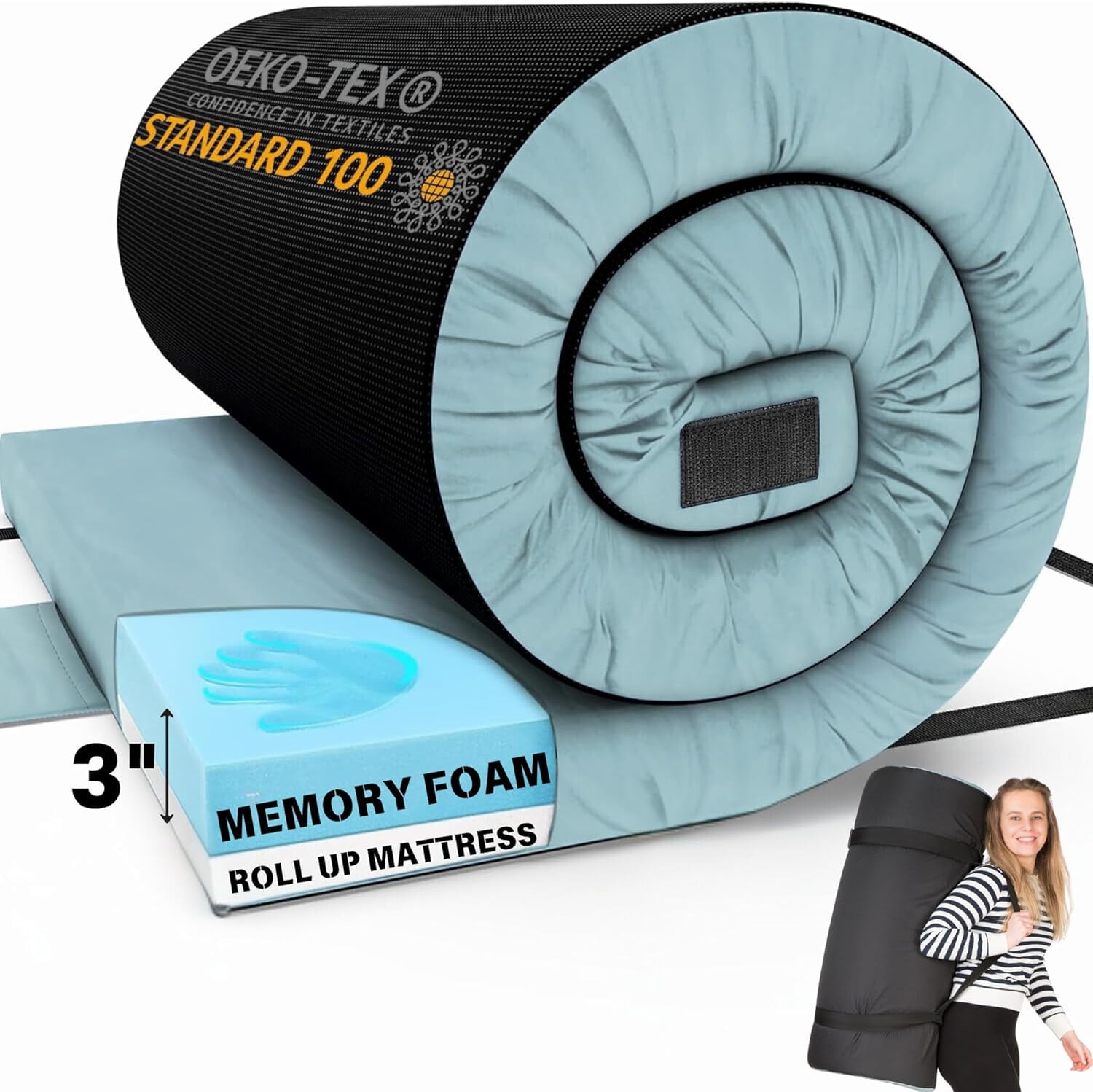 Matrix Comfort-Cell Memory Foam Camping Mattress Pad, Portable Foam ...