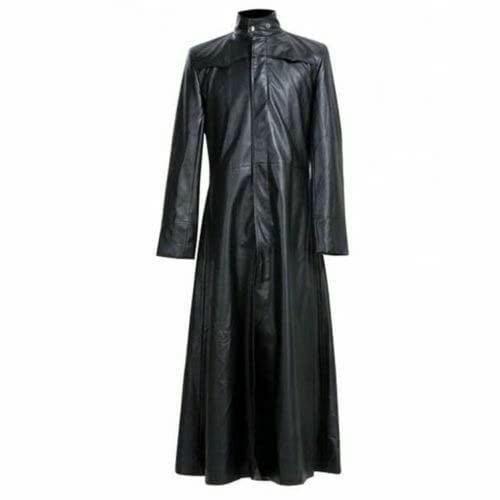 Matrix Costume Neo Keanu Black Trench Coat - Mens Matrix Cosplay ...
