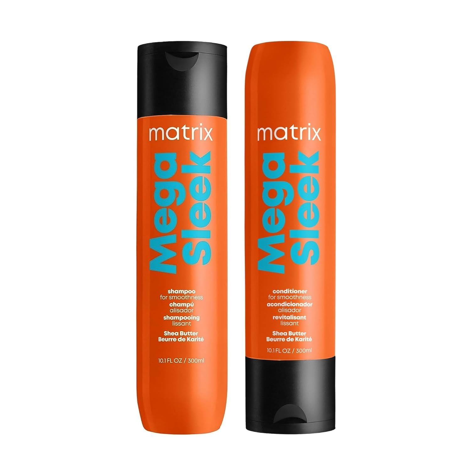 Matrix Mega Sleek Shampoo and Conditioner DUO 10 oz each, Controls Frizz Leaving Hair Smooth ...