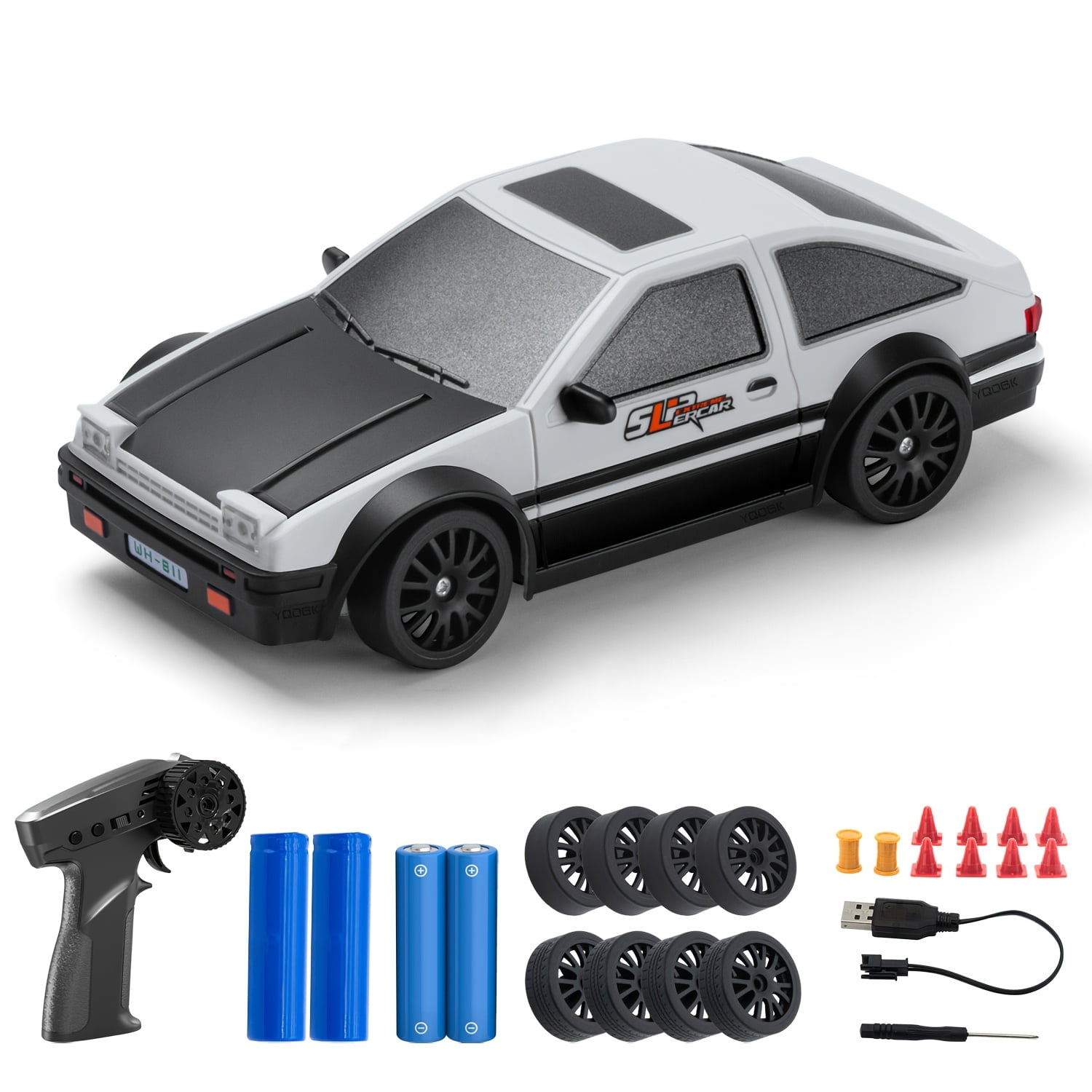 Matrix Prime 1:24 Scale 4WD RC Drift Car - 2.4GHz Remote Control, 15KM/H, LED Lights & Drift ...