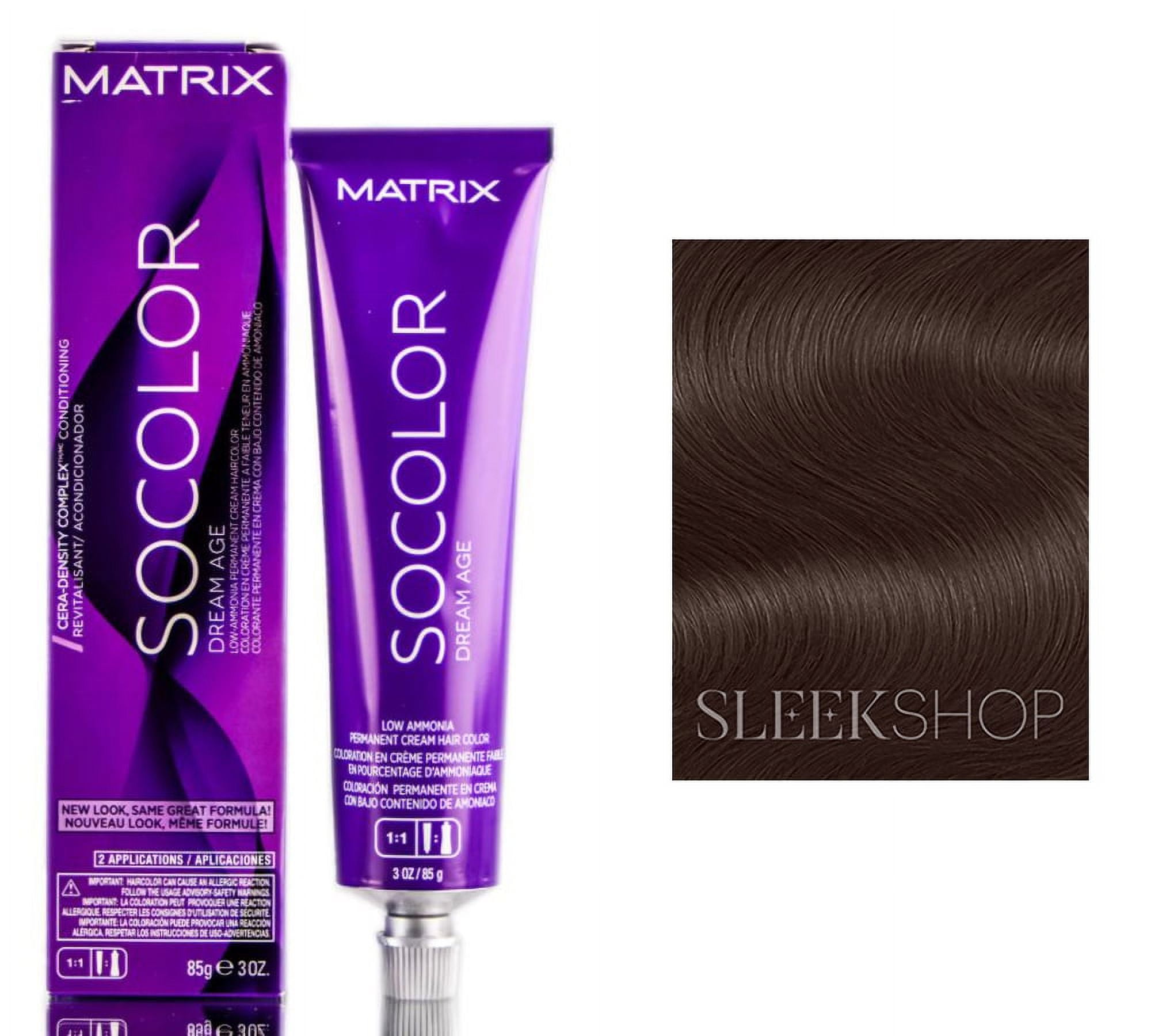 Matrix SoColor Dream Age - Vivid Permanent Haircolor Cream, 504NA Dark ...