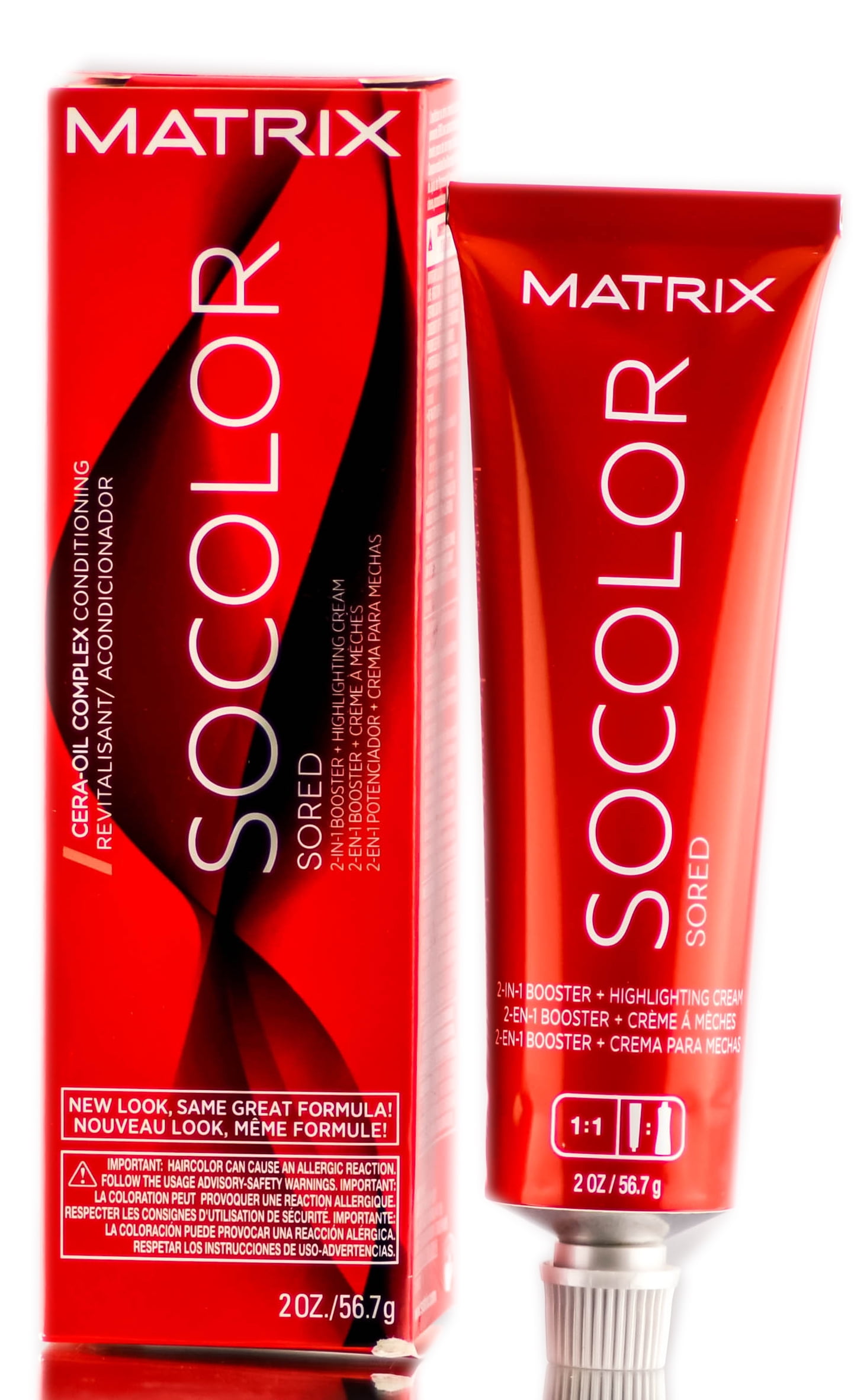 Matrix SoRed SoColor 2-in-1 Booster Highlighting Cream, SR-R Red, Pack ...