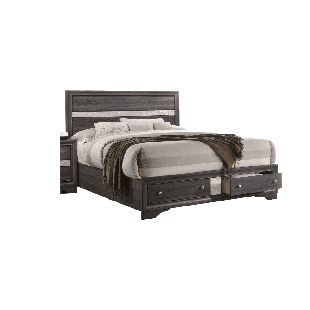Matrix Traditional Queen Size Storage Bed Made with Wood - Walmart.com