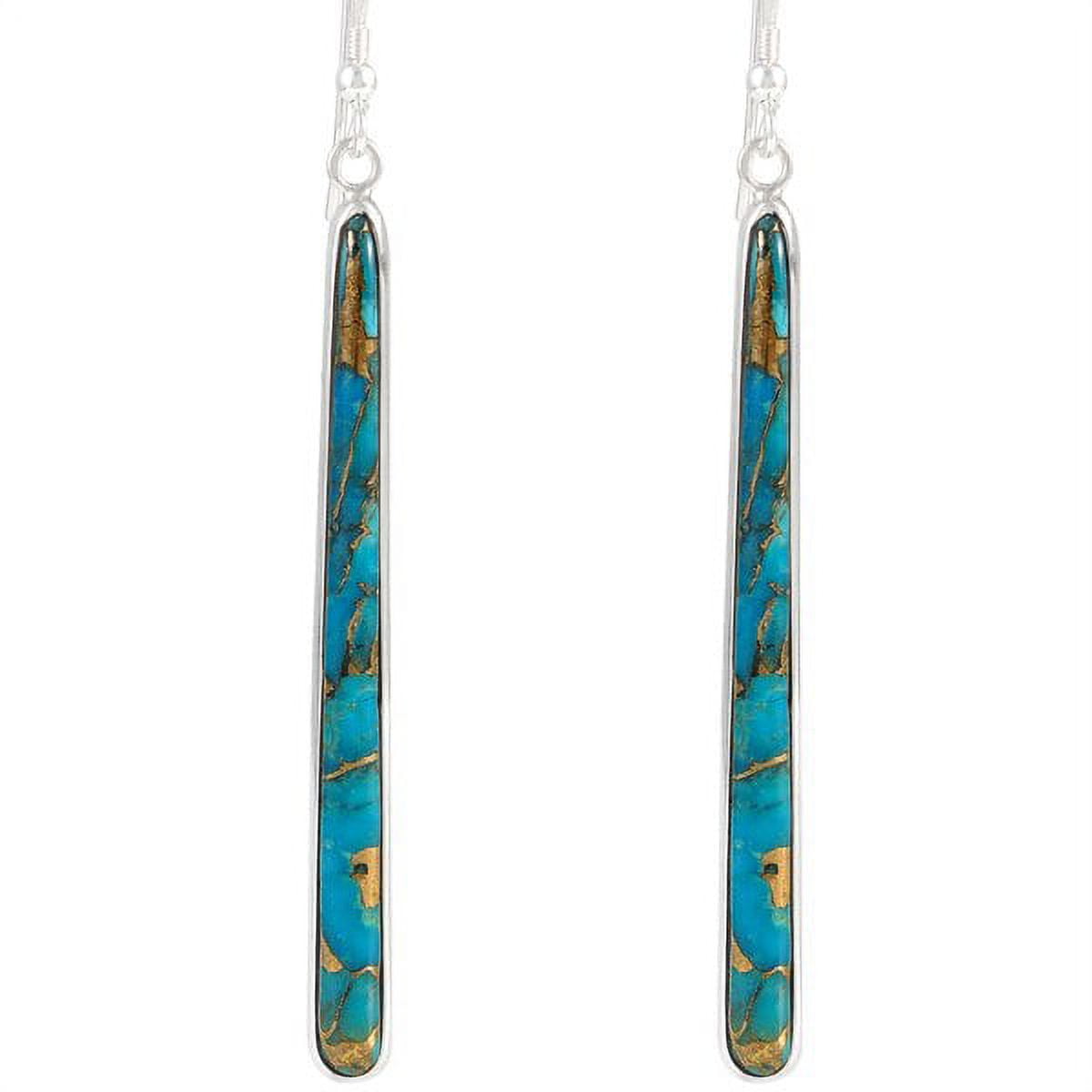 Matrix Turquoise Earrings Sterling Silver 925 and Genuine Turquoise ...