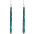 Matrix Turquoise Earrings Sterling Silver 925 and Genuine Turquoise ...