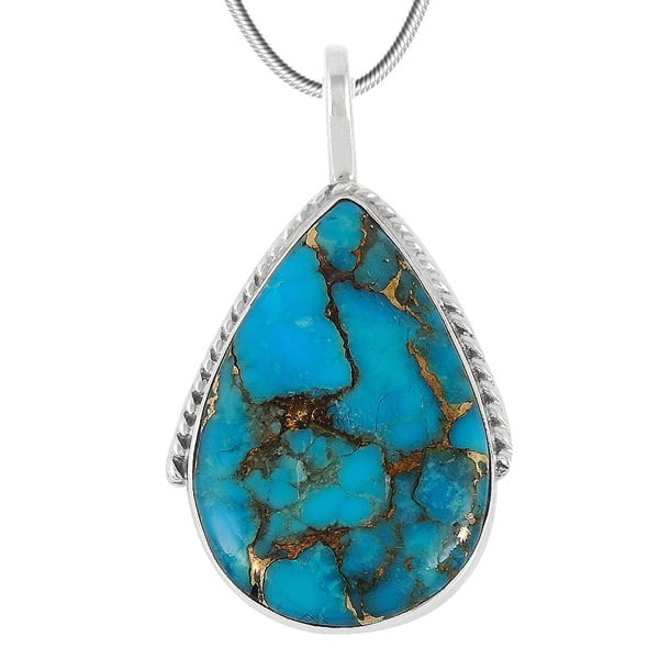 Matrix Turquoise Jewelry Necklace for Women Sterling Silver 925 ...