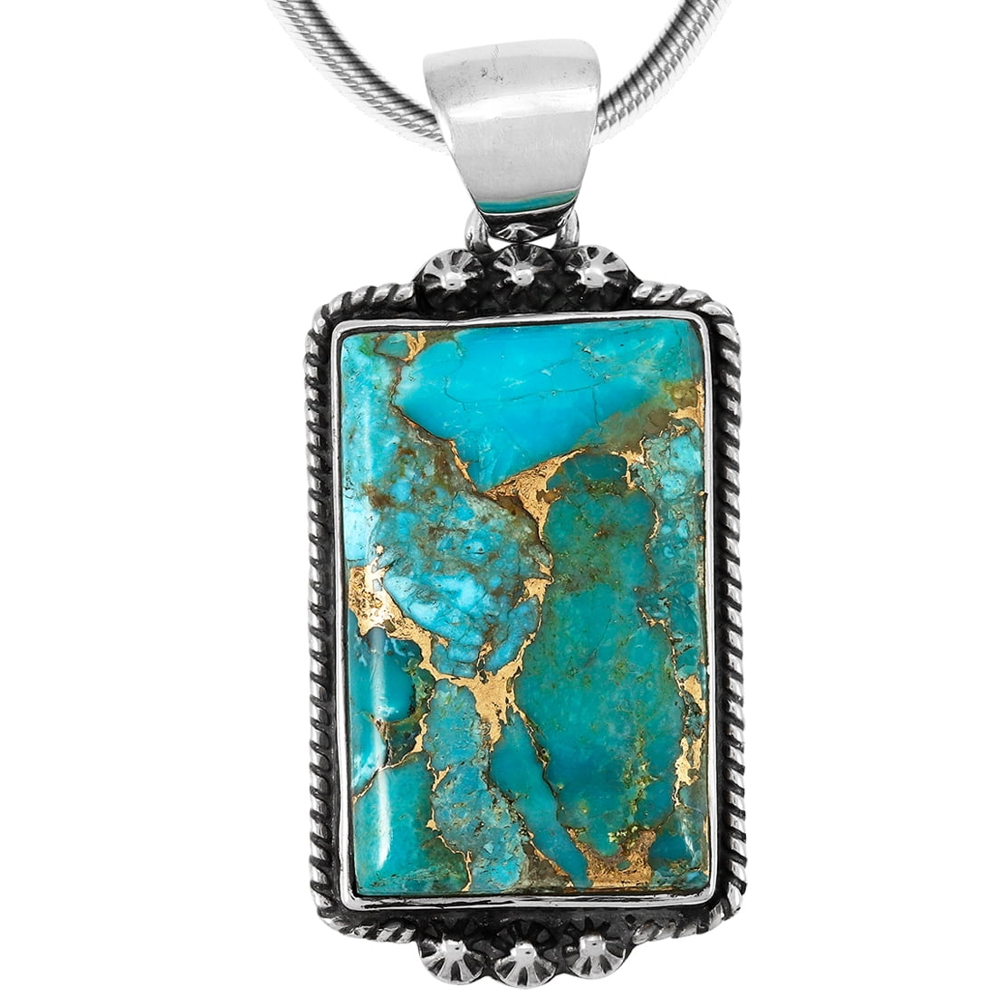 Matrix Turquoise Jewelry Necklace for Women Sterling Silver 925 ...