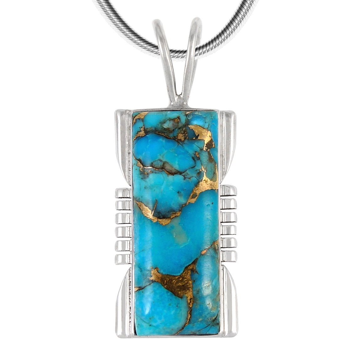 Matrix Turquoise Jewelry Necklace for Women Sterling Silver 925 ...