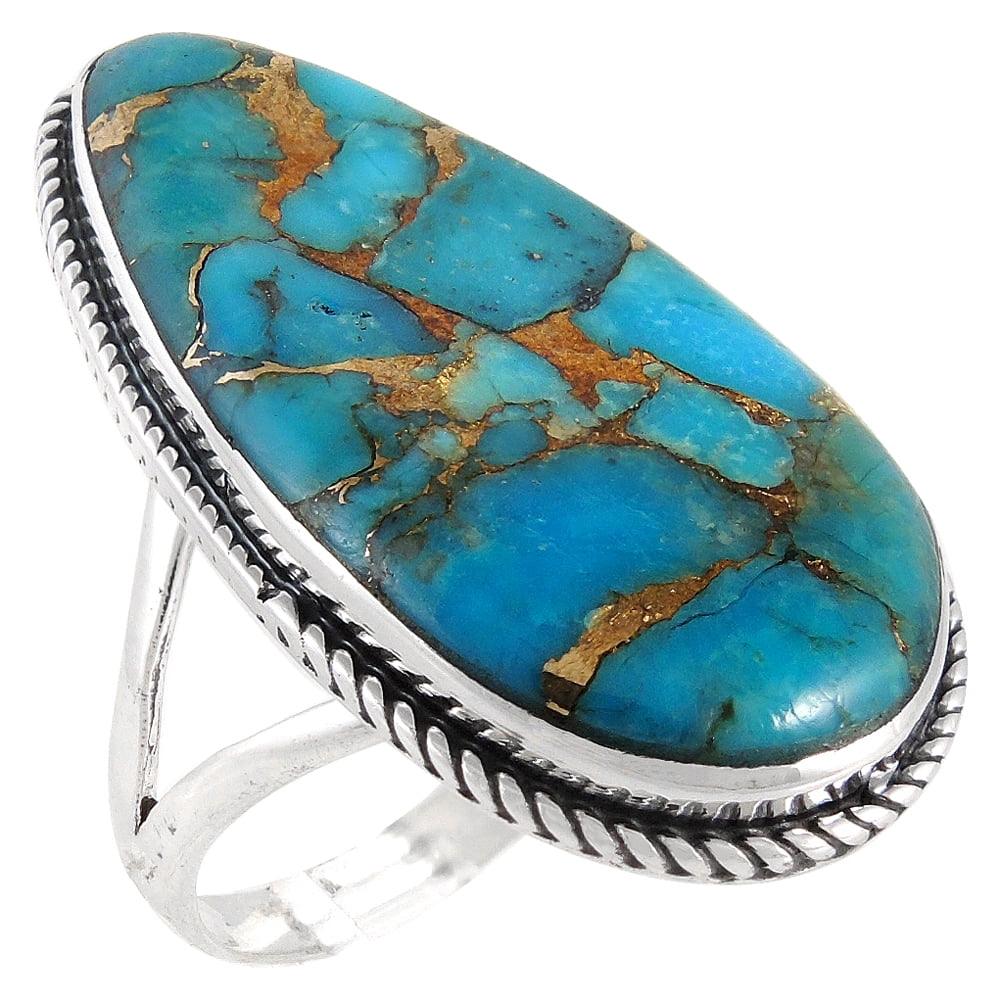 Matrix Turquoise Jewelry Ring for Women Sterling Silver 925 | Turquoise ...