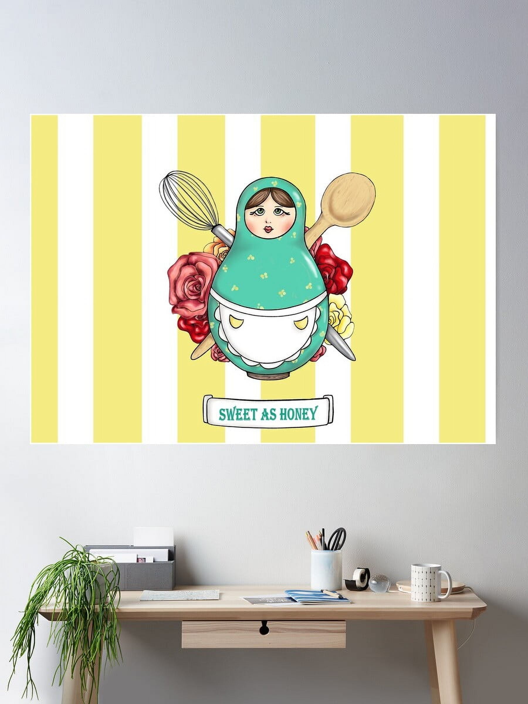 Matryoshka Sweet As Honey Poster Wall Art, Modern Wall Decor For Living ...