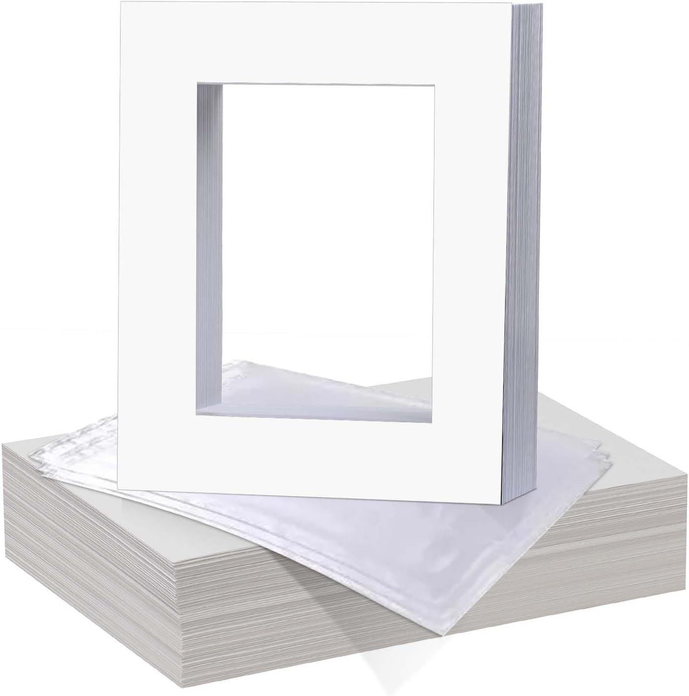 Mats with Bevel-Cut + Backing Boards + Transparent Clear Plastic Bags ...