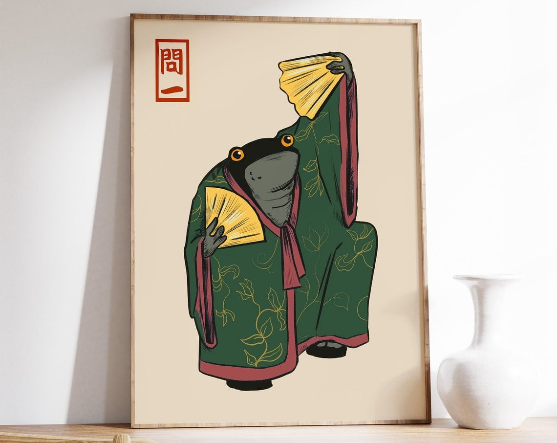 Matsumoto Hoji Art Print, Japanese Poster, Frog, Matsumoto Hoji Vintage ...