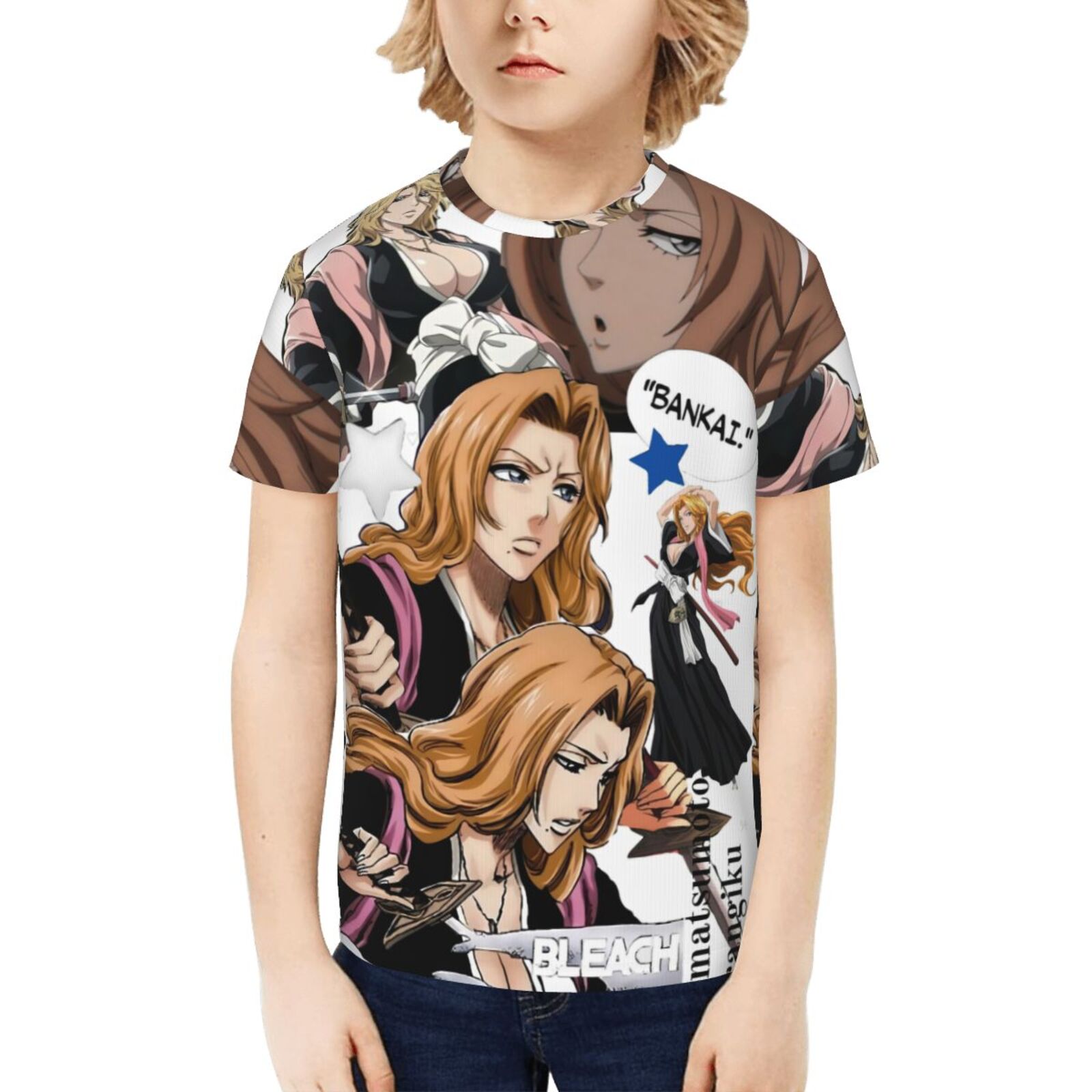 Matsumoto Rangiku Teenage T-Shirt Kids 3D Print Graphic Shirts Summer ...