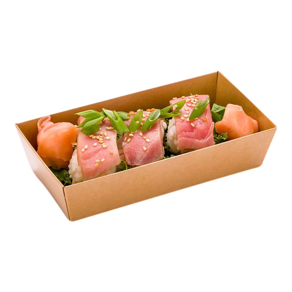 Matsuri Vision Rectangle Kraft Paper Medium Sushi Container - 5 1/2" x ...
