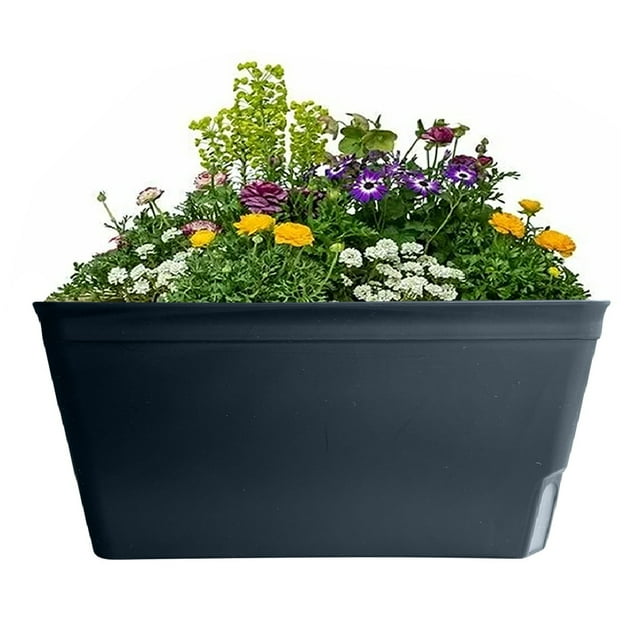 Olly & Rose Lazy Planters - Rectangular Self-Watering Outdoor Backyard ...