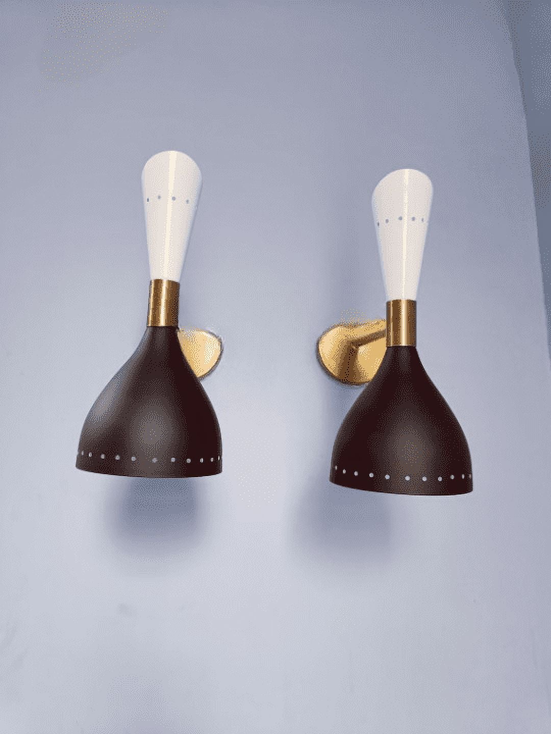 Matt Black and White Wall Sconce Pair Italian Diablo Wall Light Fixture ...