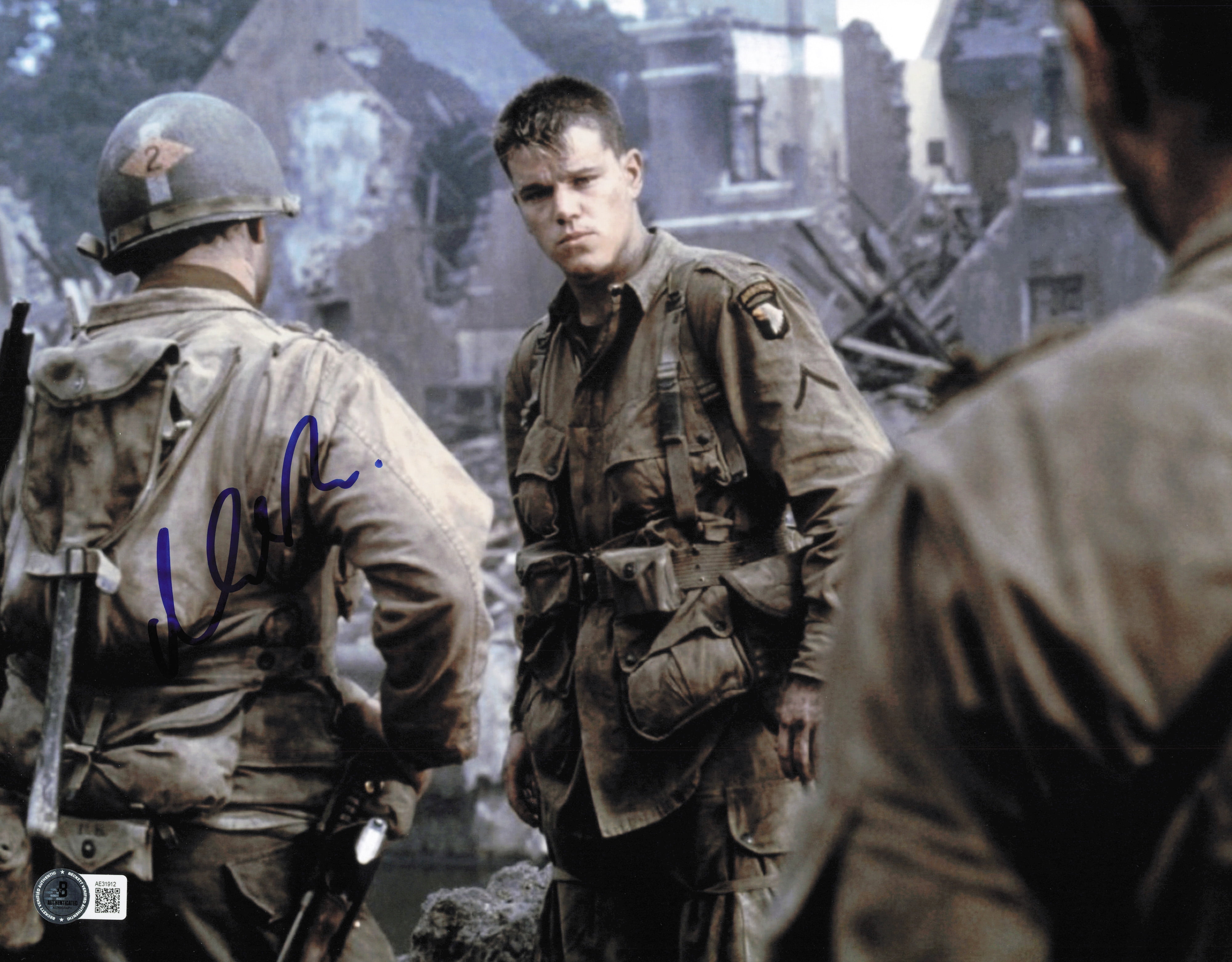 Matt Damon Autographed 11x14 Photo Saving Private Ryan Beckett BAS QR # ...