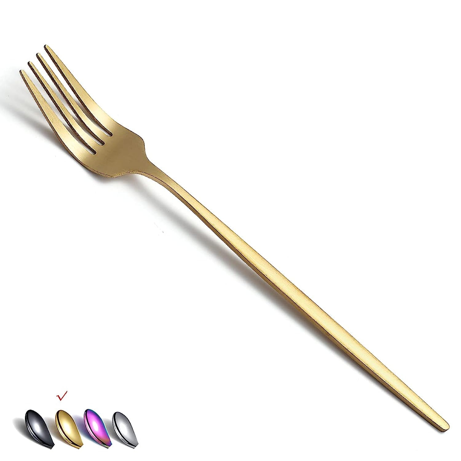 Matt Gold Dinner Forks 6 Piece, Stainless Steel 8.4'' Forks Silverware ...