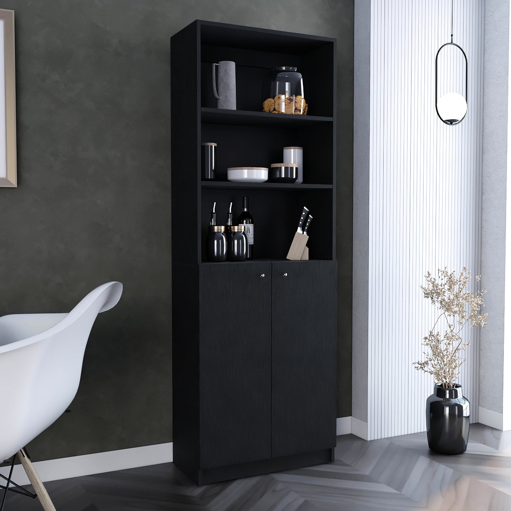 Matt/Gray 2-Door Unit - Open and Closed Storage - Guest Room - Store ...