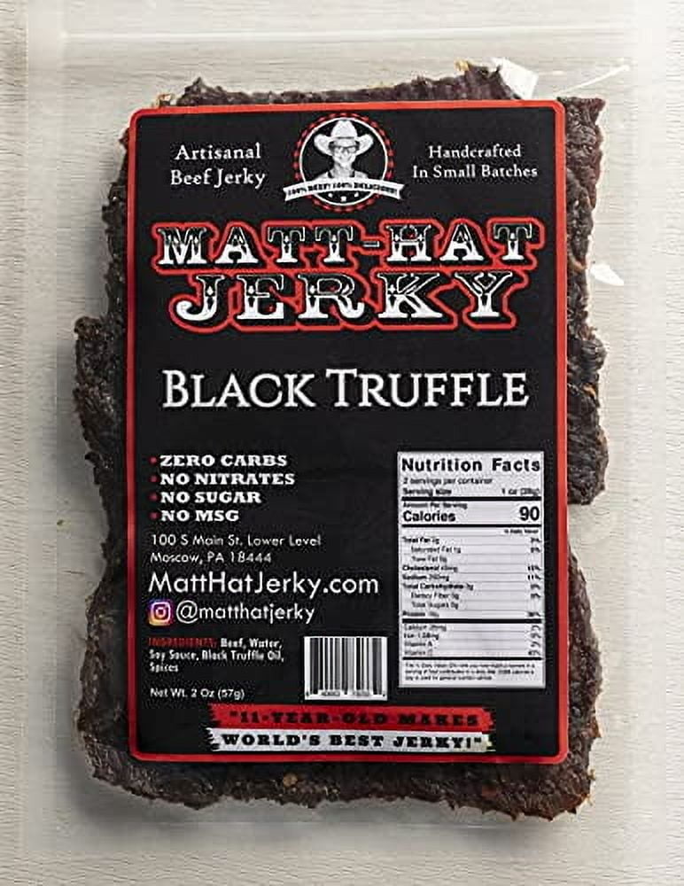 Matt-Hat Black Truffle Artisanal Beef Jerky made with Soy Sauce, Black ...