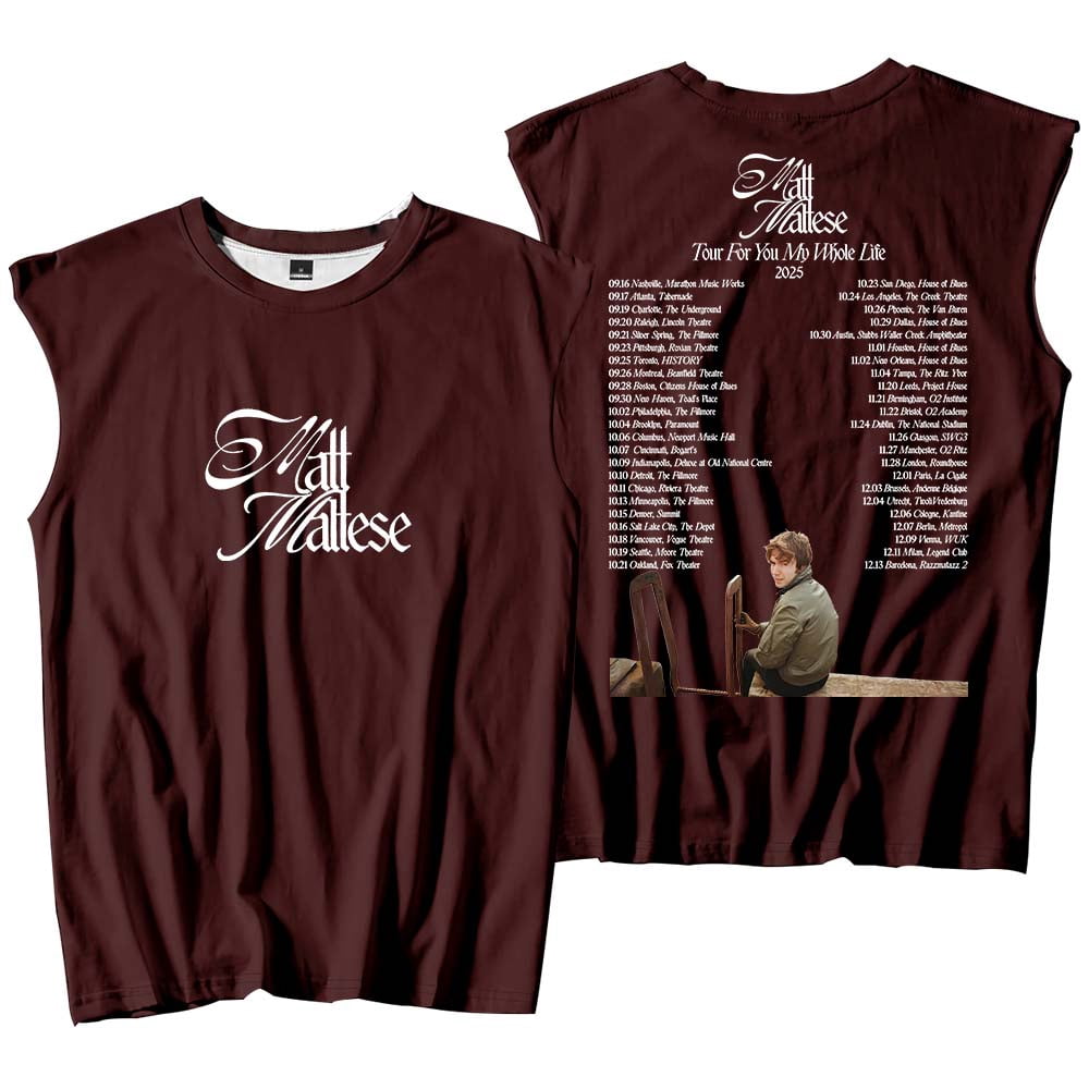 Matt Maltese Tour For You My Whole Life 2025 Tank Tops Sleeveless Sport ...