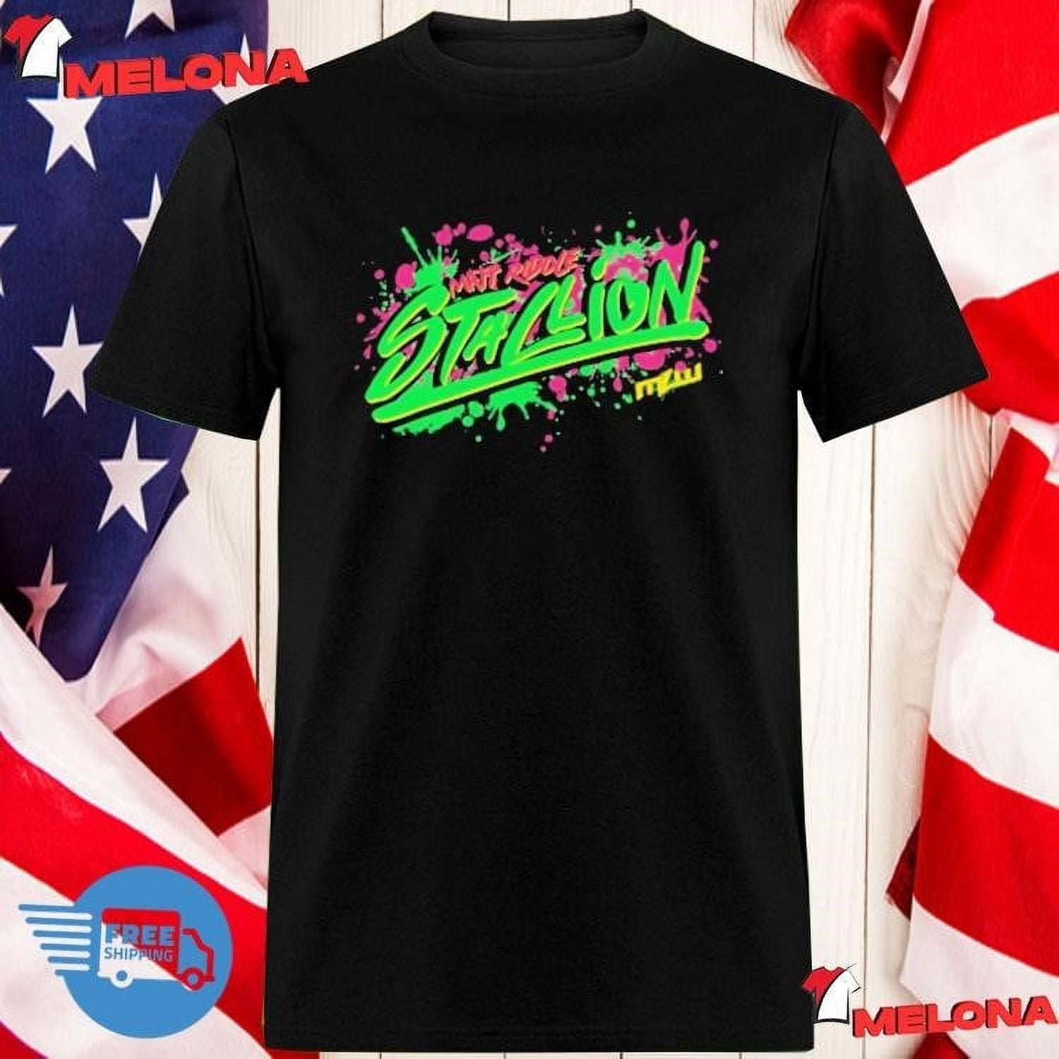 Matt Riddle Stallion Splatter Shirt - Walmart.com