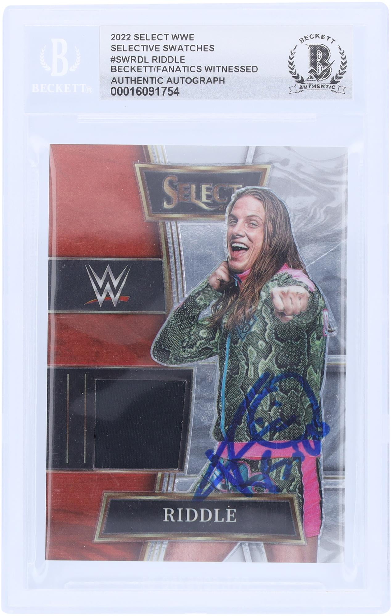 Matt Riddle WWE Autographed 2022 Panini Select Swatches Relic #SW-RDL ...