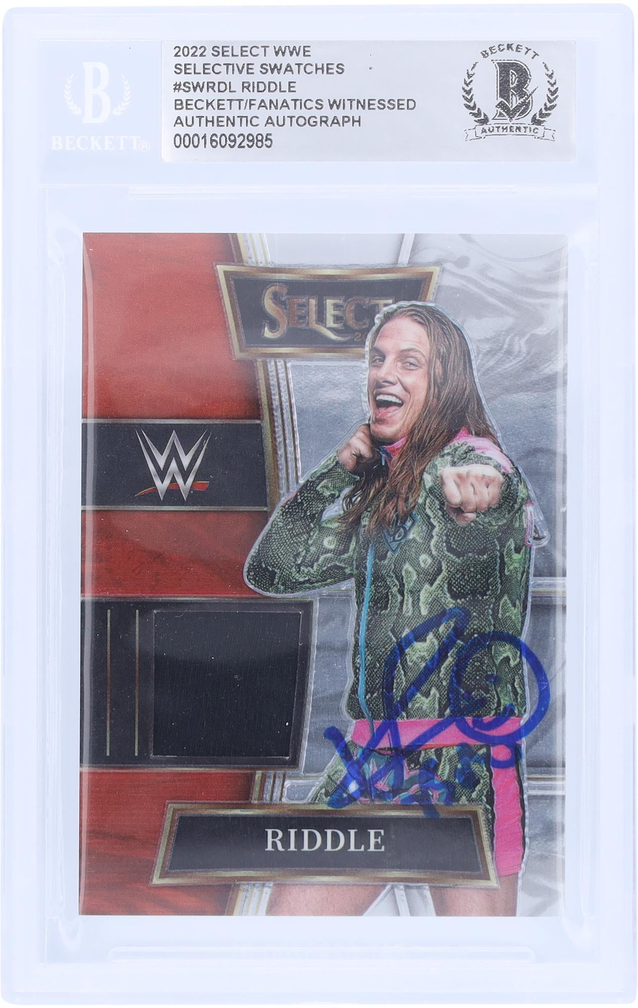 Matt Riddle WWE Autographed 2022 Panini Select Swatches Relic #SW-RDL ...