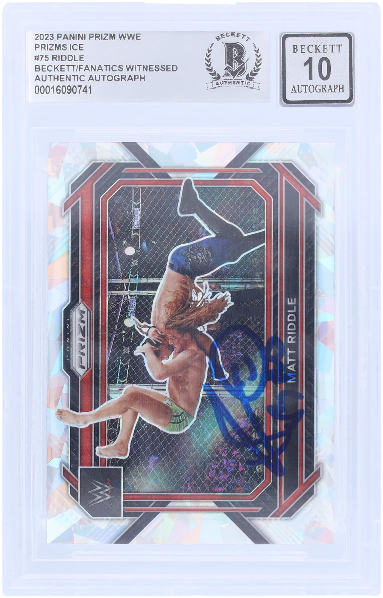 Matt Riddle WWE Autographed 2023 Panini Prizm Ice Prizm #75 Beckett ...