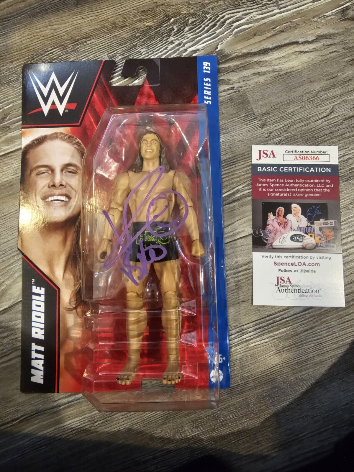 Matt Riddle signature & Inscribed BRO BASIC 139 MATTEL Action Figure ...
