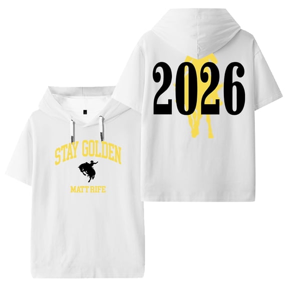 Matt Rife Stay Golden 2026 World Tour Hooded T-shirt Short Sleeve Tee ...