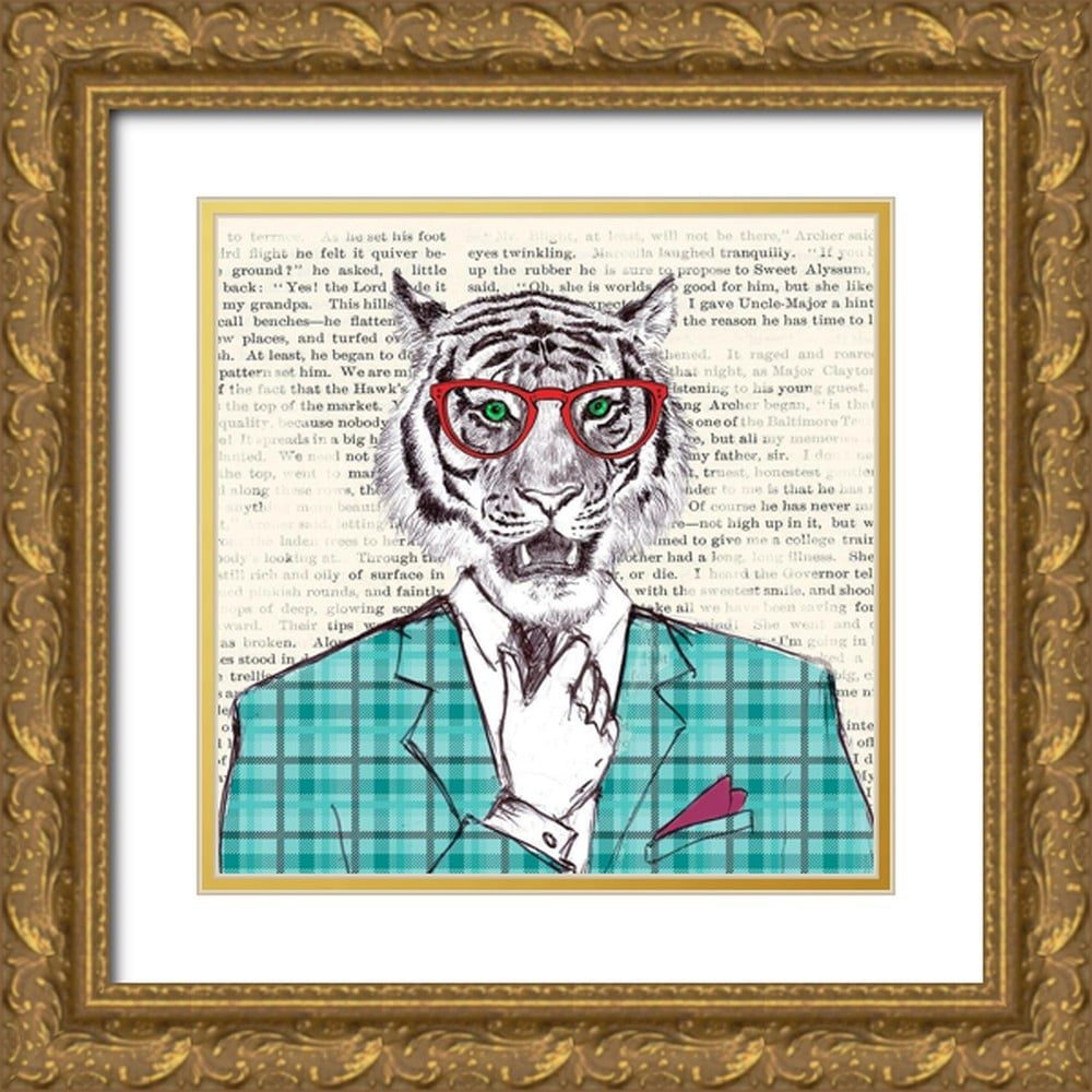 Matt, Spencer 26x26 Gold Ornate Wood Framed with Double Matting Museum ...