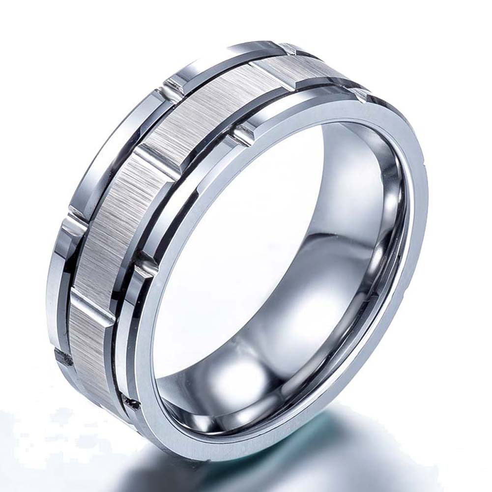 Matte 8mm Titanium Steel Mens Ring Men Wedding Band Man Ring - Walmart.com