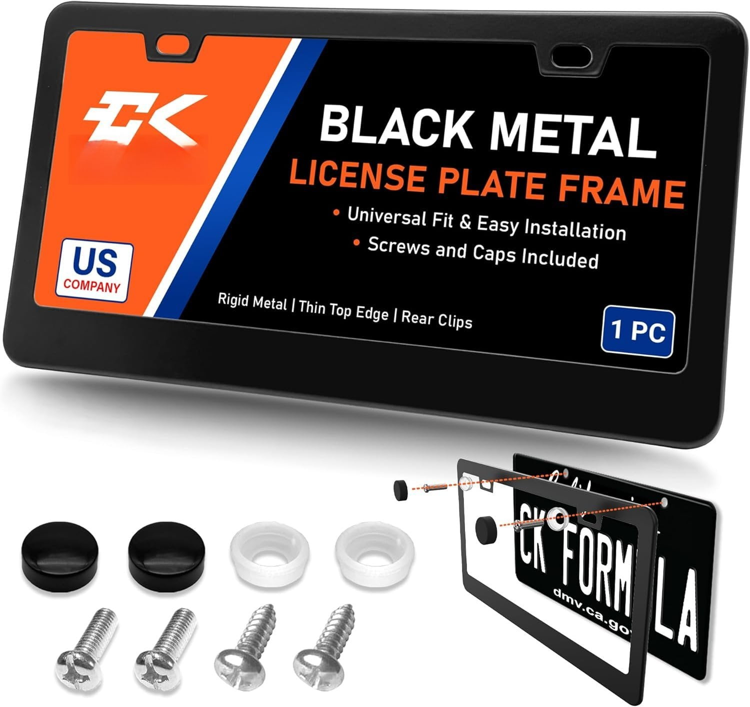 Matte Bla License Plate Frame - 1 count, Stainless , Weather & Rust ...