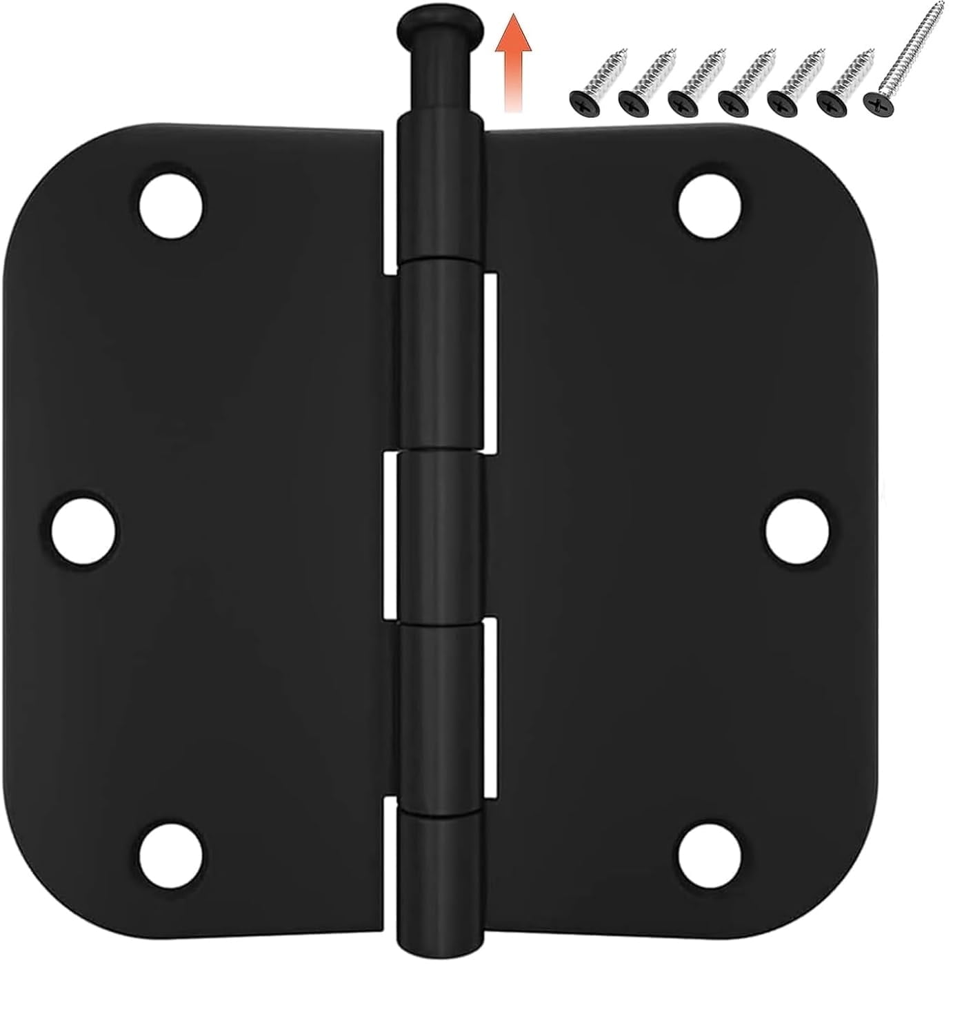 Matte Black 3.5 Inch Exterior Door Hinges with 5/8 Radius - 6 Pack ...