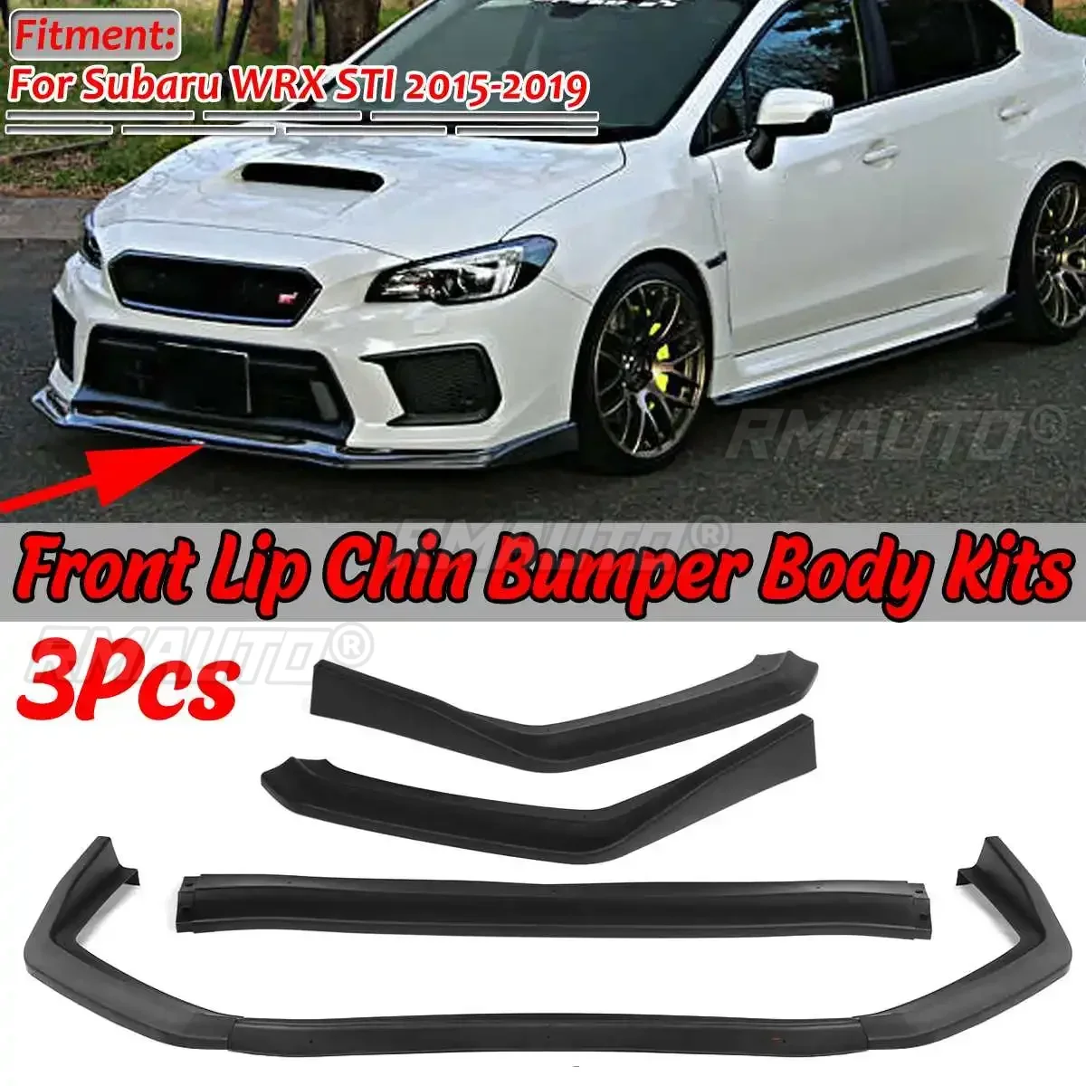 Matte Black 3x Car Front Bumper Splitter Lip Chin Bumper Spoiler ...