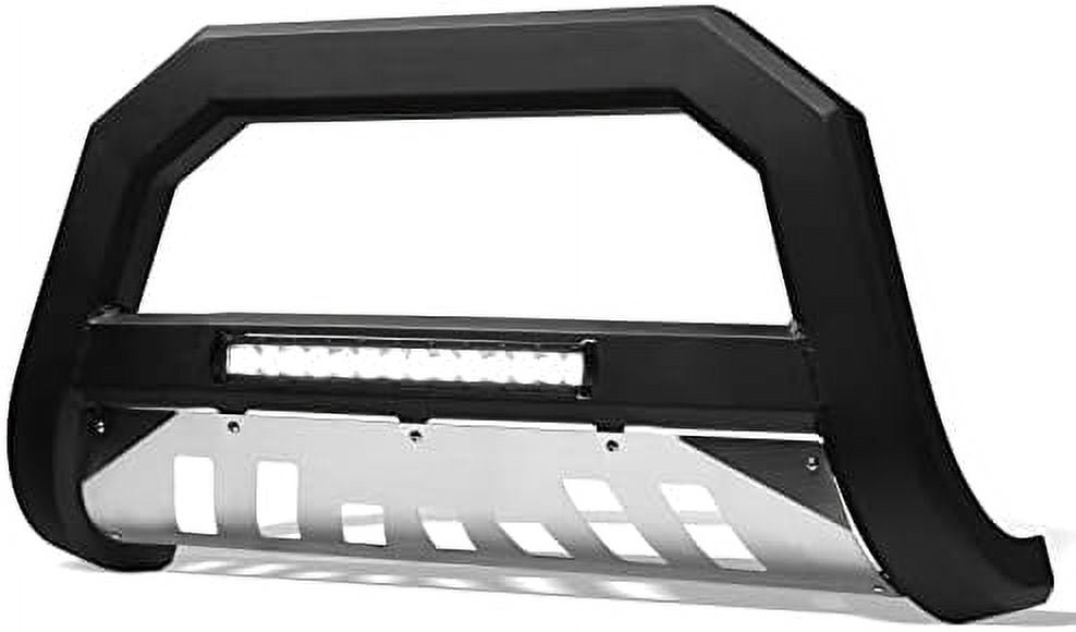 Matte Black AVT Style Aluminum LED Light Bull Bar Brush Push Front ...