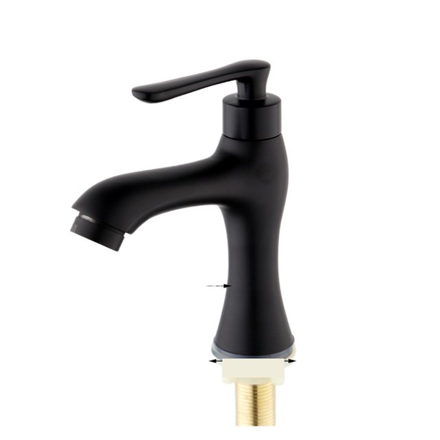 Matte Black Bathroom Faucet, Basin Sink Single Lever Only Cold Faucet ...