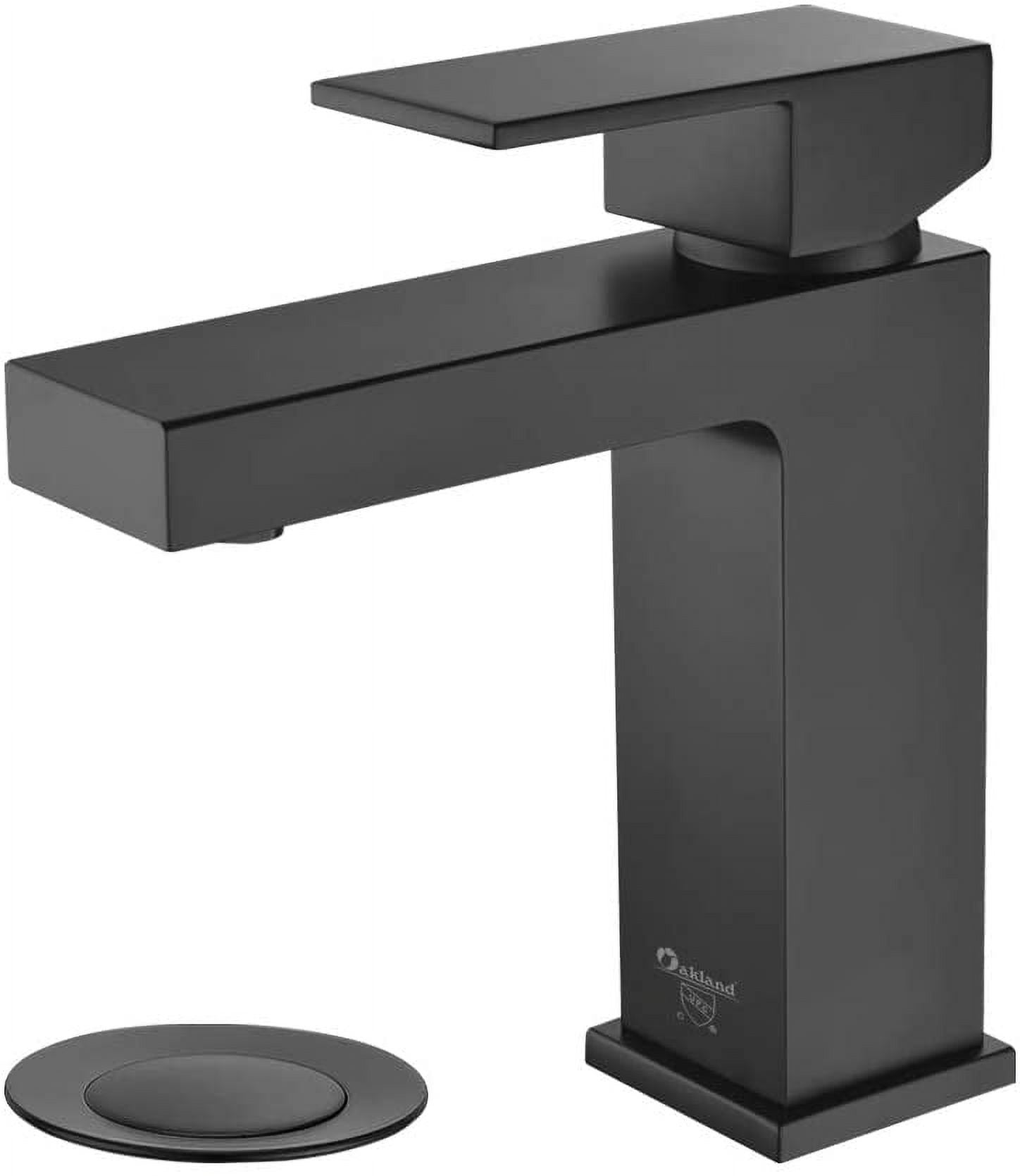 Matte Black Bathroom Faucet Single Handle, Oakland Modern Bathroom Sink ...