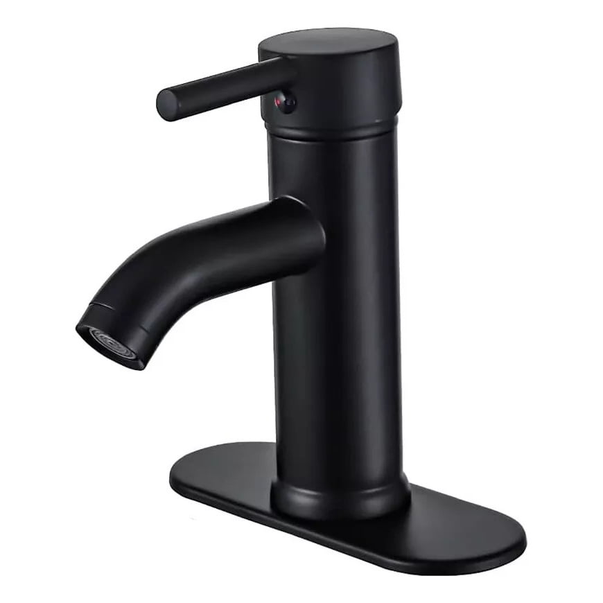 Matte Black Bathroom Faucet – Single Handle Single Hole Sink Faucet ...