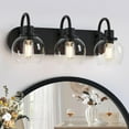 Matte Black Bathroom Light Fixtures Vanity Light for Bathroom 3 Lights ...