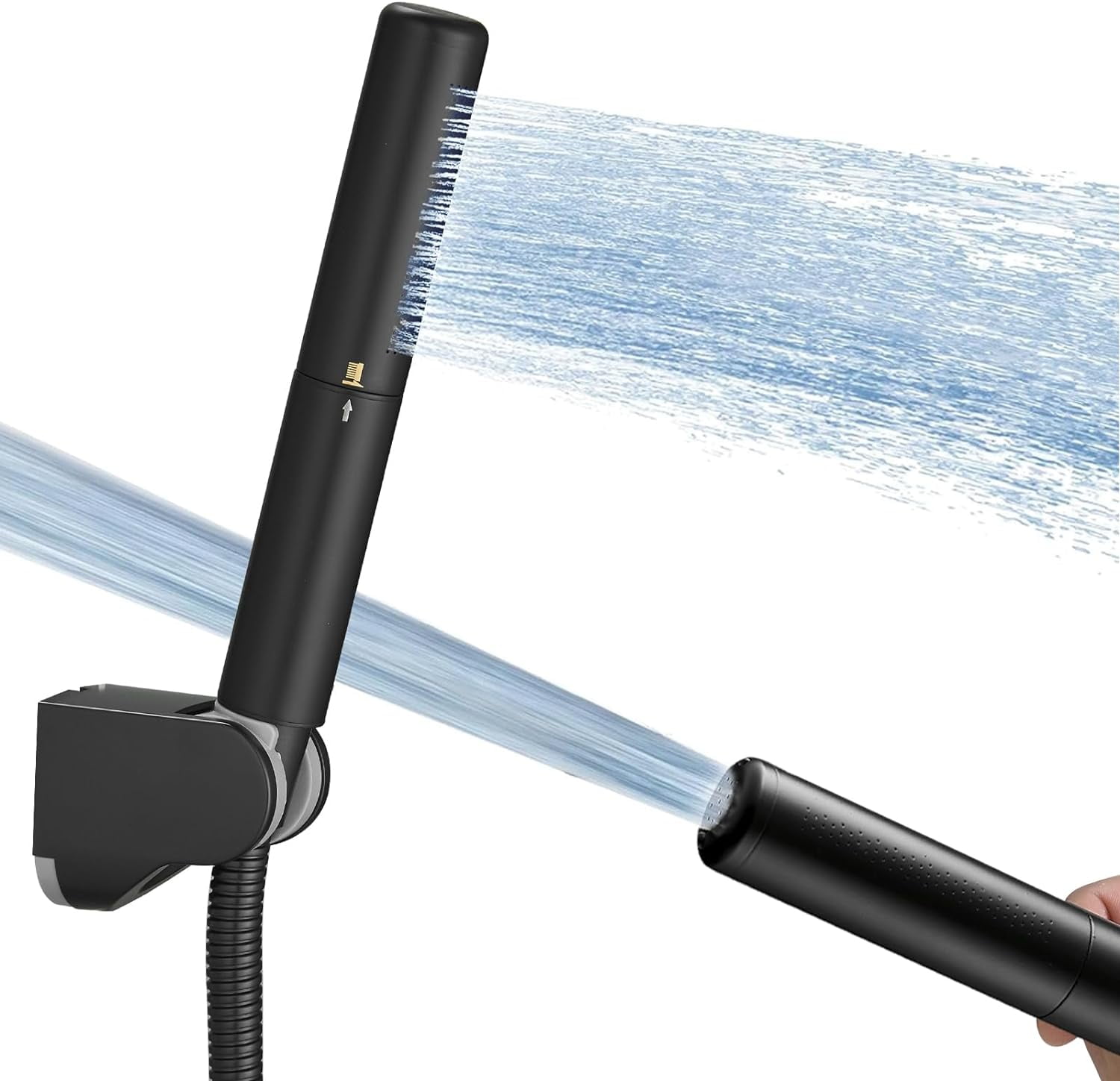 Matte Black Brass 2 In 1 Function High Flow Handheld Shower Head Set ...