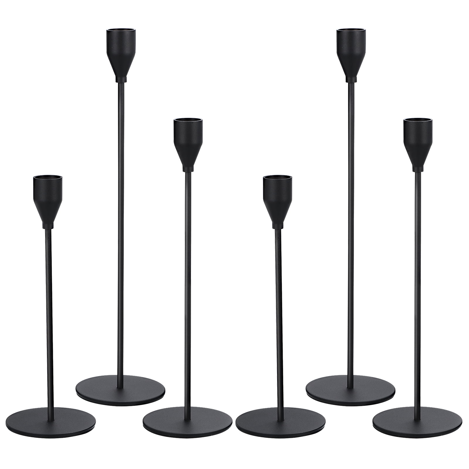 Matte Black Candlestick Holder Taper Candle Holders for 3/4" Candles ...
